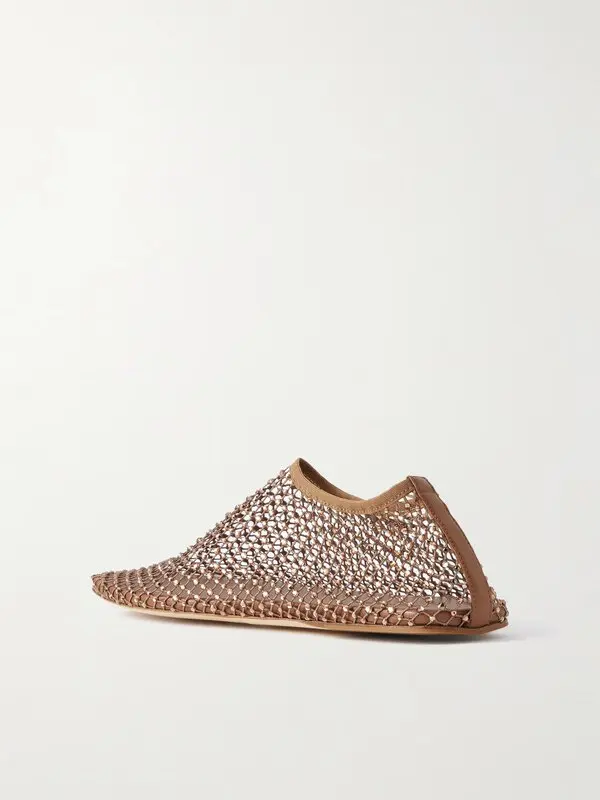 Christopher Esber Crystal-embellished Ballet Flats - Brown
