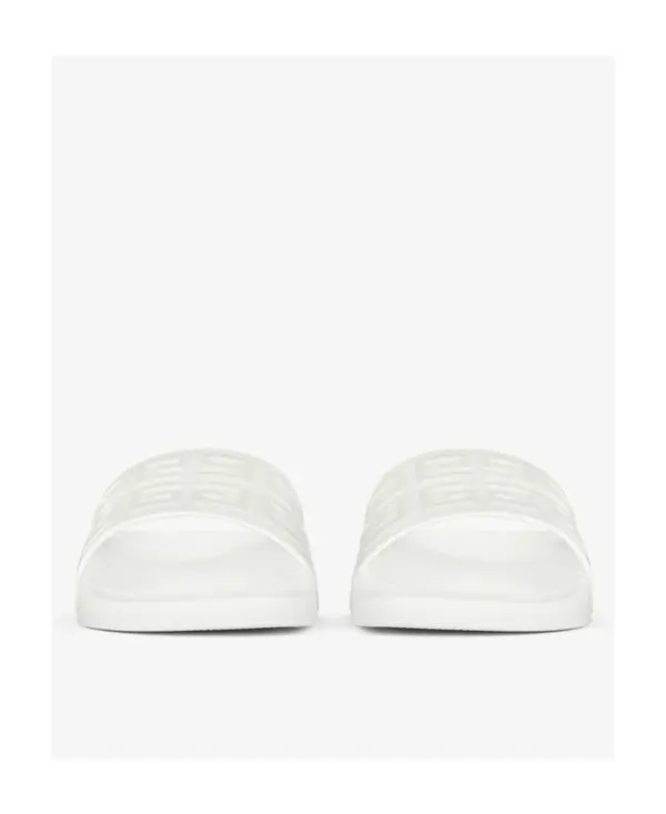 Givenchy Embossed 4g Motif Slides - White