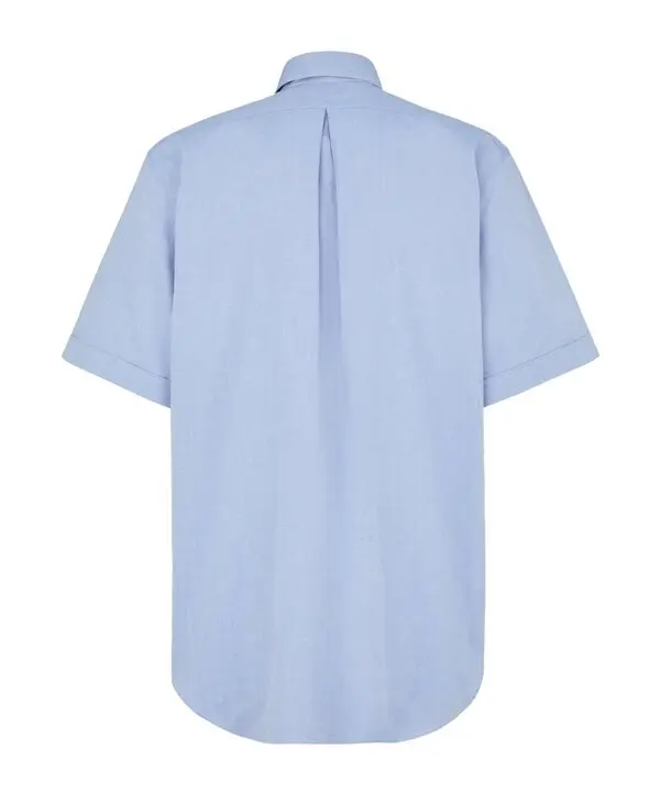 Fendi Logo Embroidered Short Sleeved Shirt - Light Blue