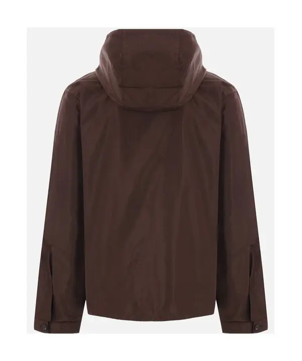 Prada Zip-up Hooded Jacket With Triangular Logo