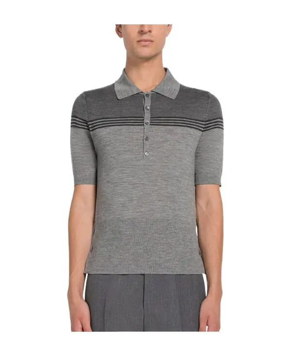 Thom Browne Short-sleeve Panelled Polo Shirt
