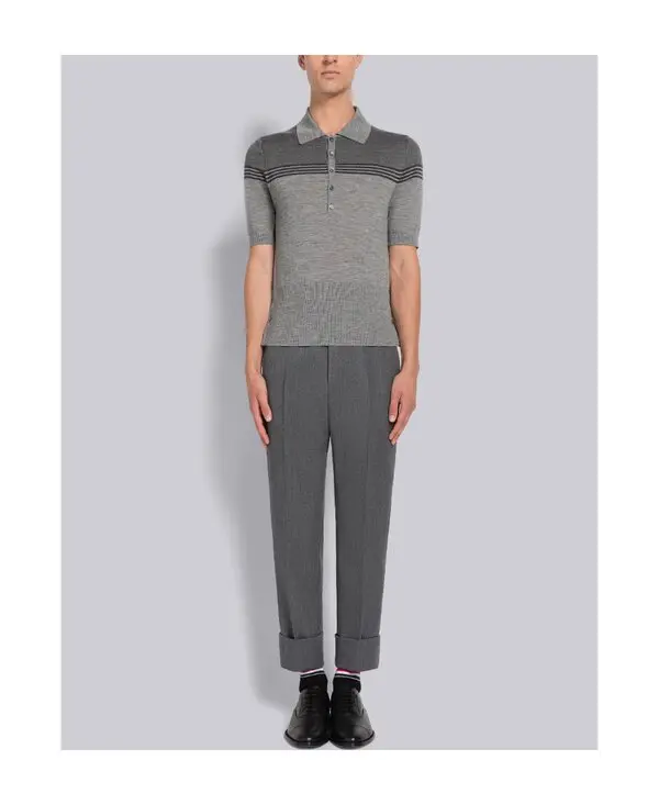 Thom Browne Short-sleeve Panelled Polo Shirt