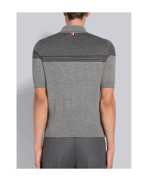 Thom Browne Short-sleeve Panelled Polo Shirt