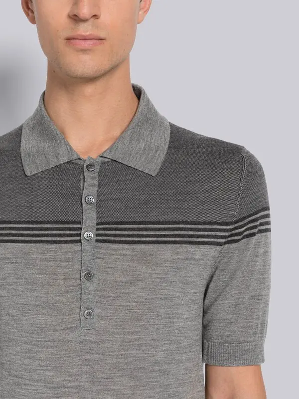 Thom Browne Short-sleeve Panelled Polo Shirt