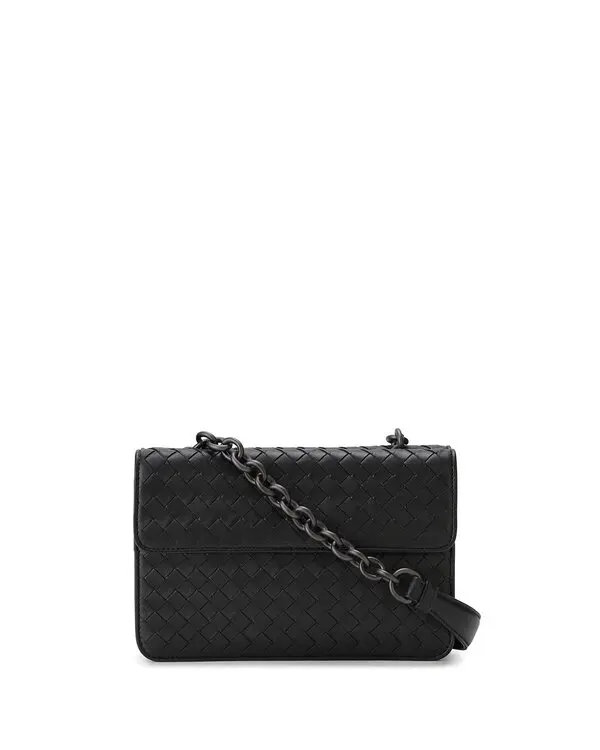 Bottega Veneta Woven Shoulder Bag With Metal Chain