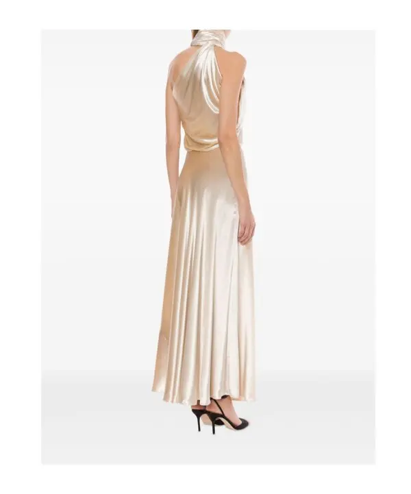 Alberta Ferretti One-shoulder Maxi Dress With Scarf Detail