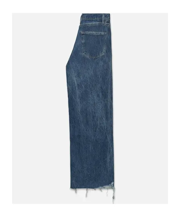 FRAME High Waist Wide Leg Jeans With Raw Edge Hem
