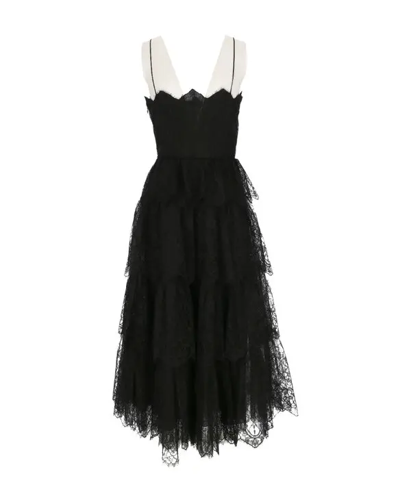 Dior Lace Tiered Midi Dress