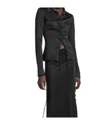 Balenciaga Collared Lace-up Shirt