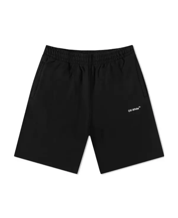 Off-White Logo-print Cotton Track Shorts - Black