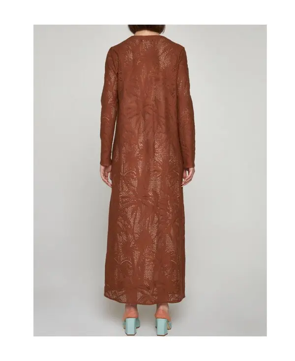 Max Mara Long V-neck Lace Dress
