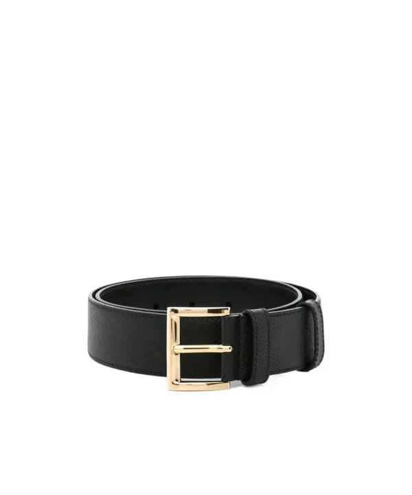 Prada Triangle Logo Buckle Belt - Black