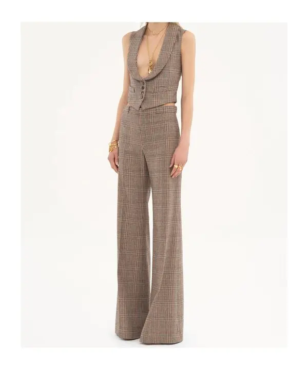 Chloé Prince Of Wales Check Wool Trousers