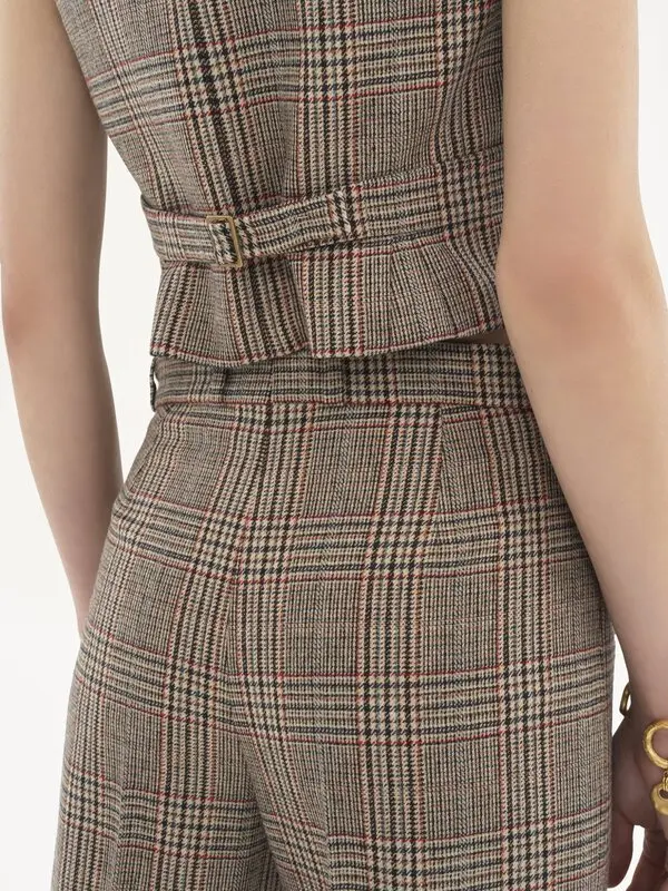 Chloé Prince Of Wales Check Wool Trousers