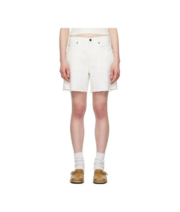 SLVRLAKE Sienna High-waisted Denim Shorts - White