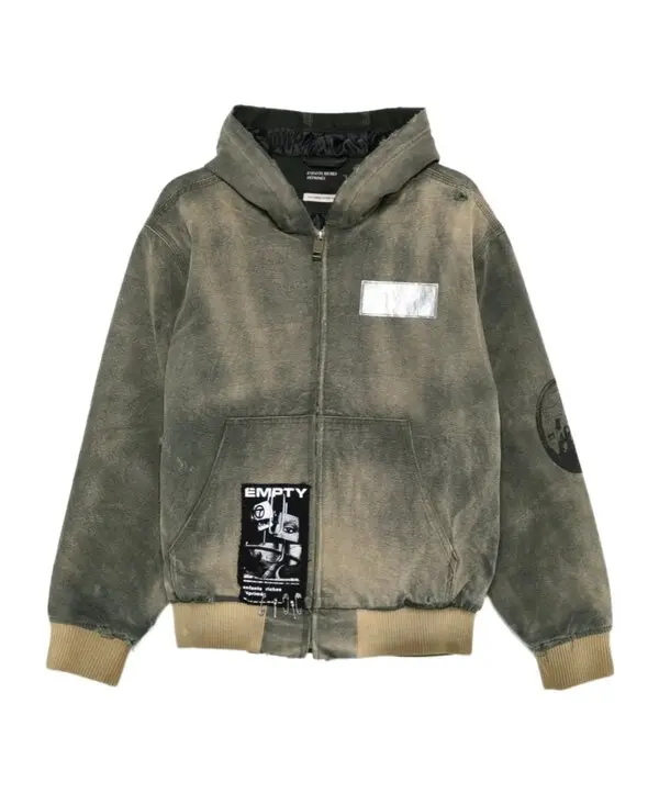 Enfants Riches Déprimés Distressed Hooded Work Jacket - Crust Olive