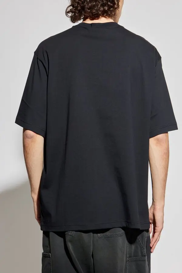 Versace Logo Printed Crewneck T-shirt - Black
