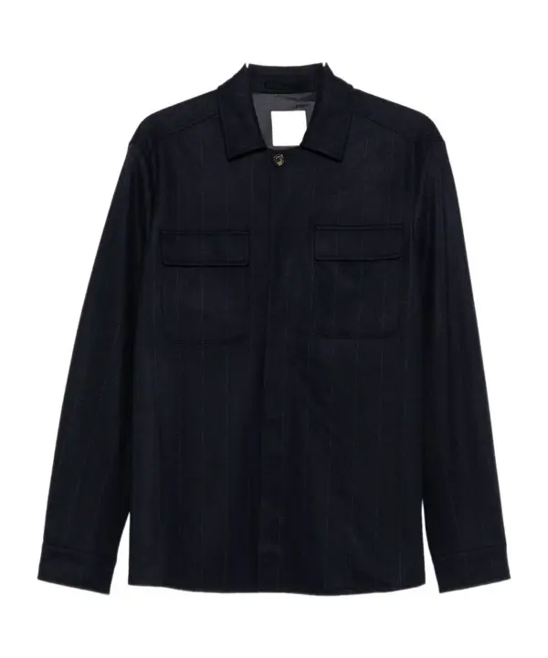 Eleventy Striped Paneled Jacket - Black
