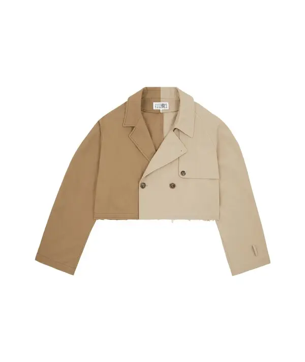 MAISON MARGIELA Cropped Trench Coat - Mud Brown