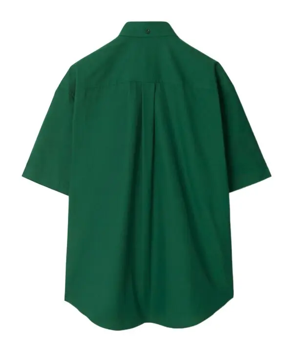 Burberry Logo-embroidered Short Sleeved Shirt - Ivy