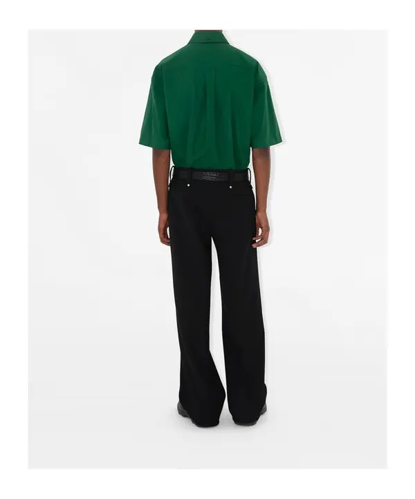 Burberry Logo-embroidered Short Sleeved Shirt - Ivy