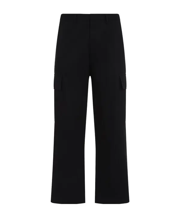 Prada Logo Plaque Wide-leg Cargo Pants