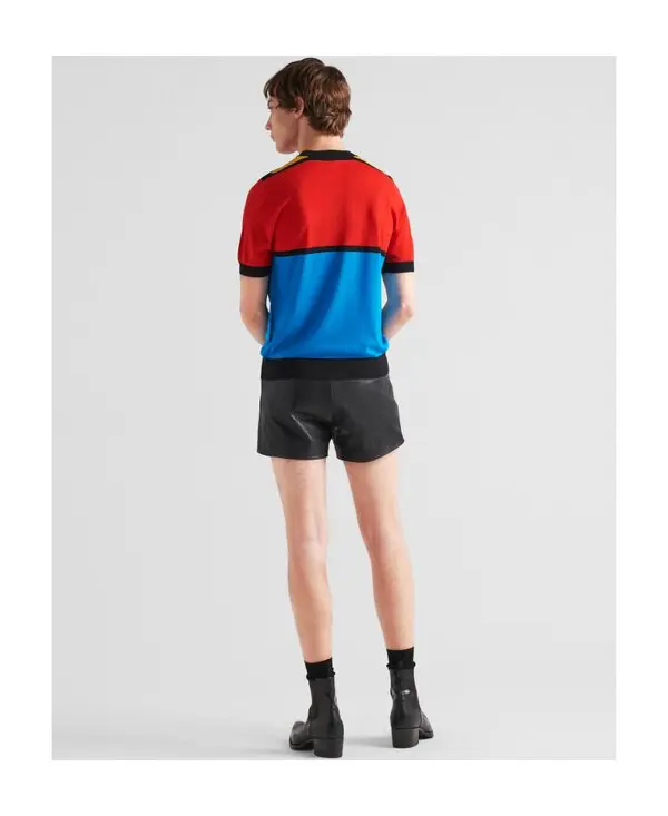 Prada Color-block Crewneck Knitted T-shirt
