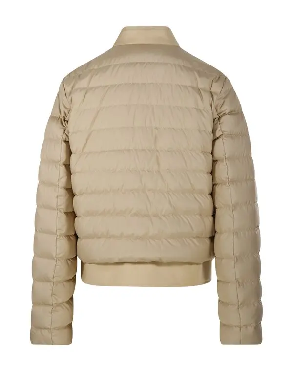 Moncler Juju Button-up Short Padded Jacket - Beige