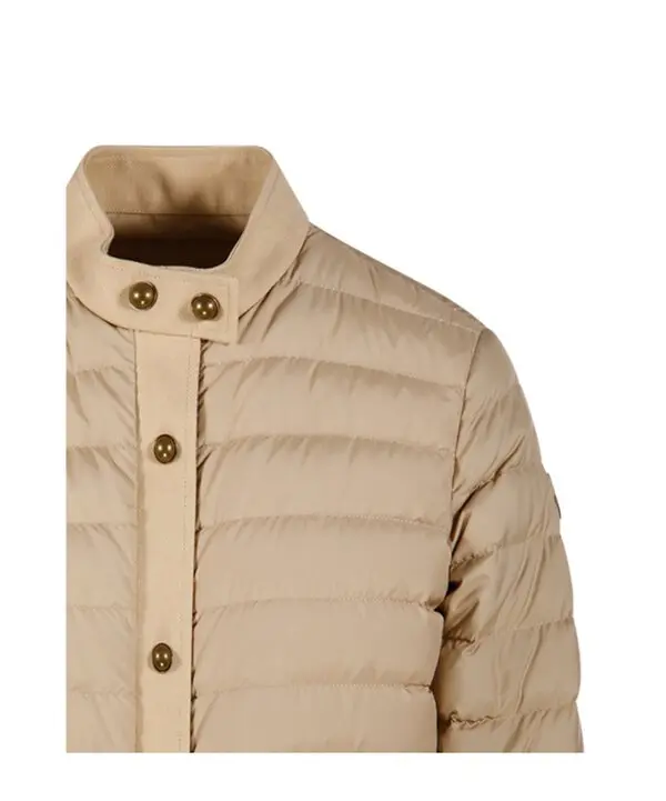 Moncler Juju Button-up Short Padded Jacket - Beige