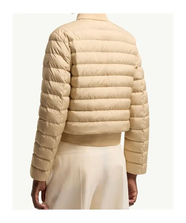 Moncler Juju Button-up Short Padded Jacket - Beige