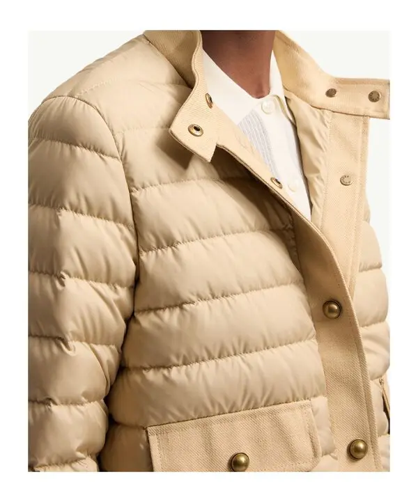 Moncler Juju Button-up Short Padded Jacket - Beige