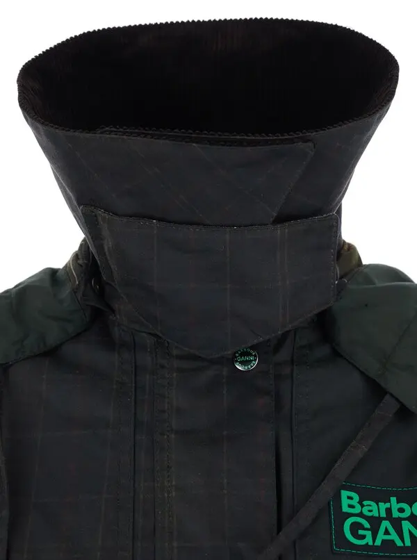 Barbour X Ganni Logo-patch Hooded Jacket