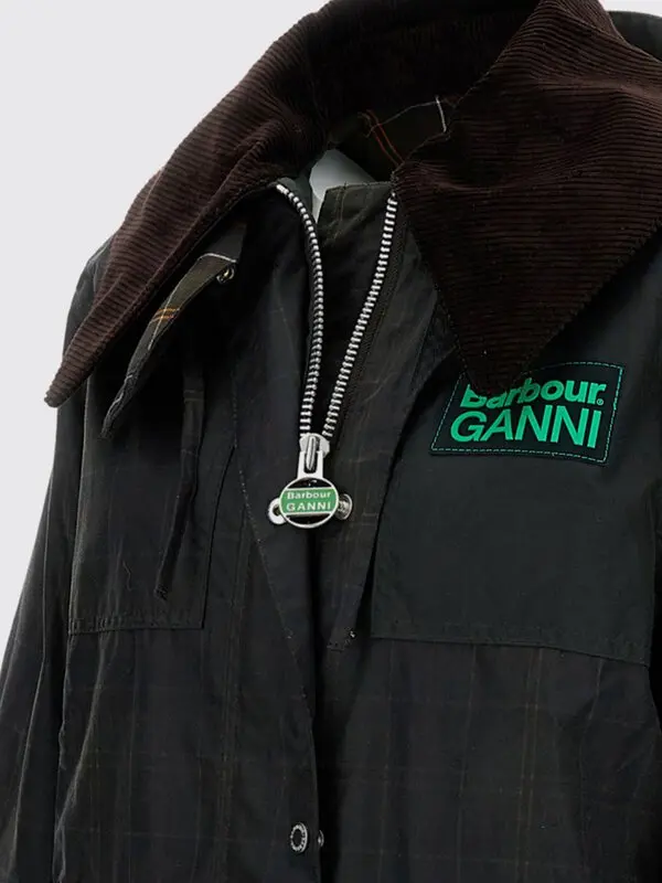 Barbour X Ganni Logo-patch Hooded Jacket
