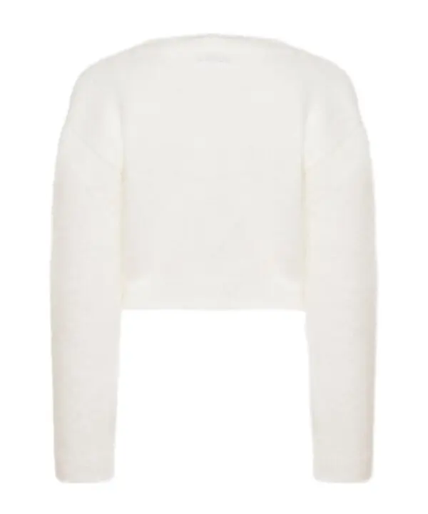 Alessandra Rich Rose-embroidered Textured Cardigan