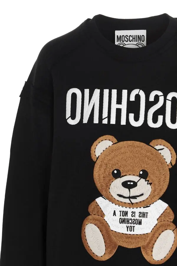 Moschino Teddy Motif Embroidered Crewneck Sweatshirt