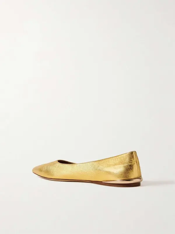 Gabriela Hearst Fleur Embellished Metallic Leather Ballet Flats - Brown