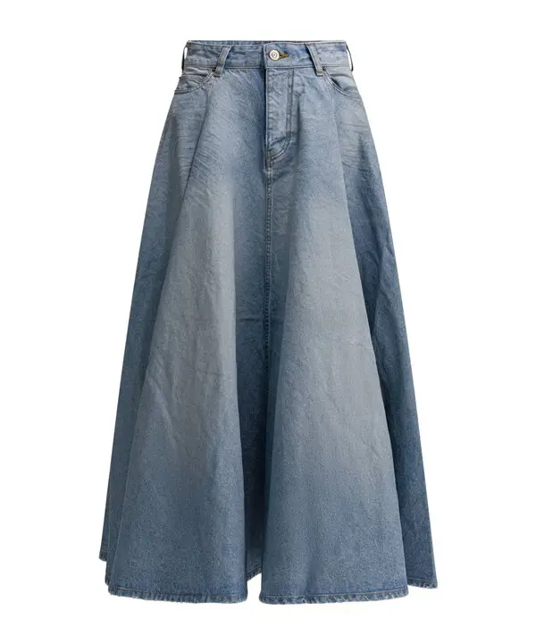 Balenciaga Godet Long Skirt - Light Blue