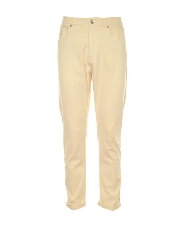 Brunello Cucinelli Logo Patch Straight Leg Jeans