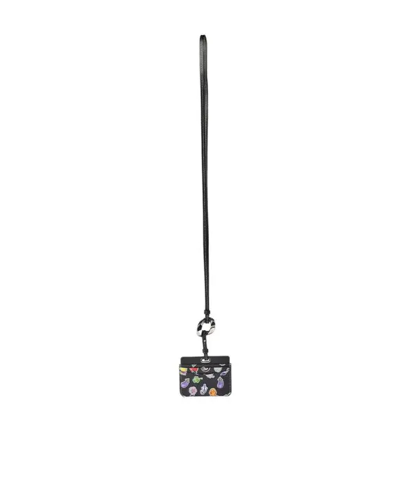J.W.ANDERSON Graphic-print Leather Cardholder - Black