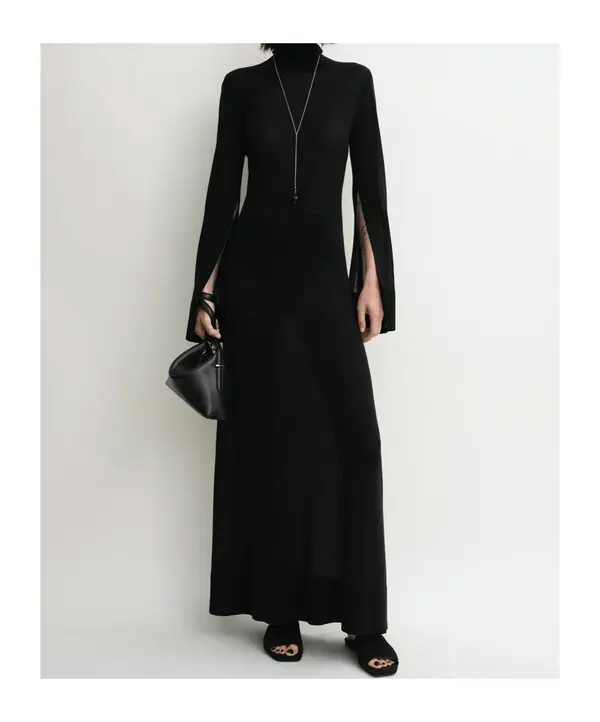 TOTEME Maxi Dress With High Neck And Slit Sleeves