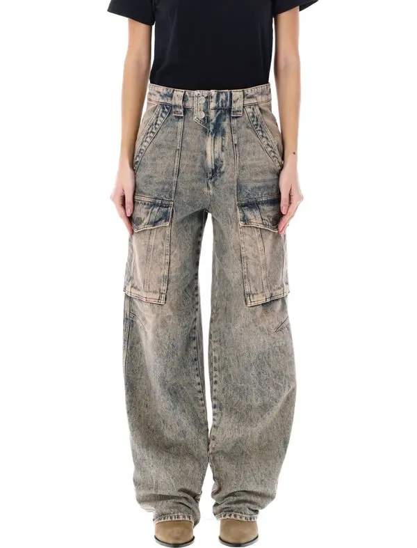 Isabel Marant Étoile Heilani Mid-rise Cargo Jeans - Gray