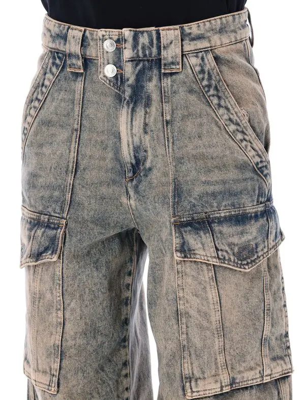 Isabel Marant Étoile Heilani Mid-rise Cargo Jeans - Gray