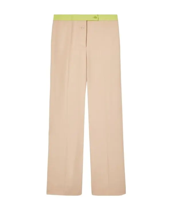 Off-White Straight Leg Tailored Trousers - Nude