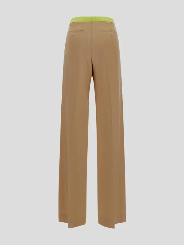 Off-White Straight Leg Tailored Trousers - Nude