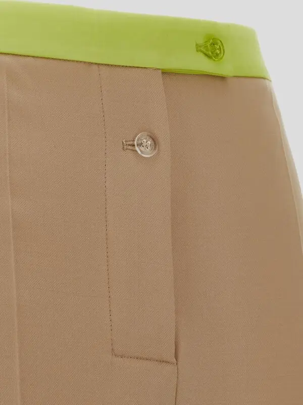 Off-White Straight Leg Tailored Trousers - Nude