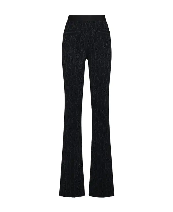 Palm Angels Monogram Jacquard Knitted Flare Pants - Black