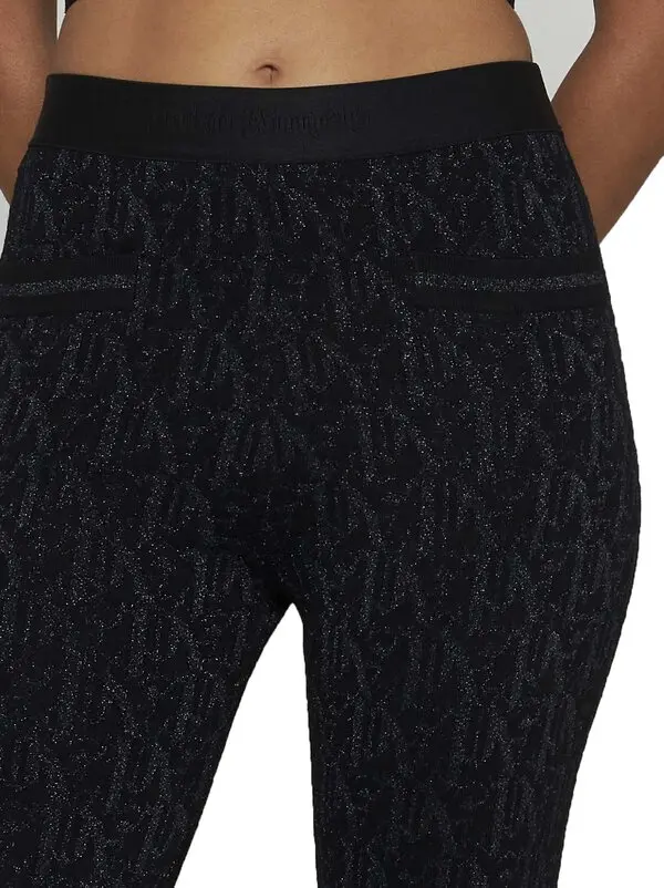 Palm Angels Monogram Jacquard Knitted Flare Pants - Black