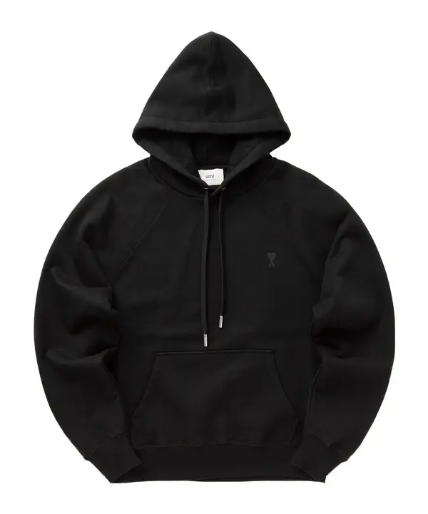 AMI Paris Logo Detailed Drawstring Hoodie