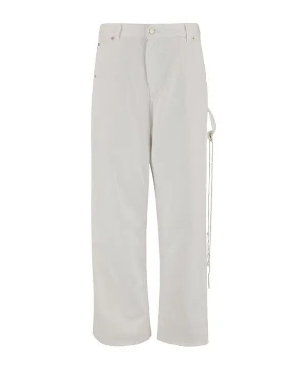 DARKPARK Lisa Chain Adorned Carpenter Denim Jeans - White