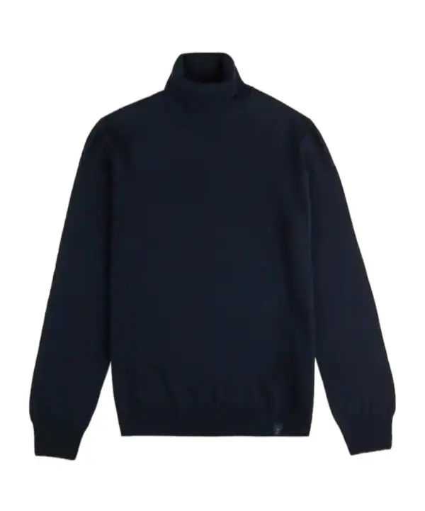 FAY Wool Shaved Knit Turtleneck - Blue